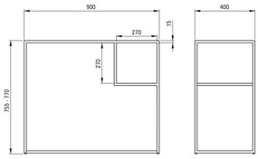 Deante Correo, stojící koupelnová konzola 900x400 mm, černá, CKC_N90A
