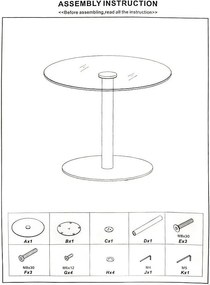Kulatý jídelní stůl se skleněnou deskou ø 90 cm Metropolitan – Premier Housewares