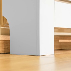 HOMCOM Nastavitelný kryt radiátoru s horní policí z MDF a dřeva, 140-202x19x82,5 cm, bílý