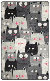 Dětský koberec Cats 140x190 cm šedý