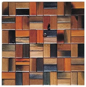 Dřevěná lodní mozaika - obkladový panel 300 x 300 x 7 mm (0,09 m²)