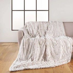 Béžová deka z mikroplyše 180x220 cm Lynx – douceur d'intérieur