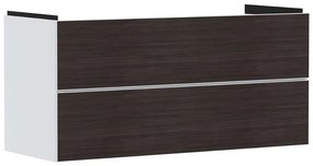 Hansgrohe Xevolos E - Umyvadlová skříňka 118x58x48 cm, 2 zásuvky, matná bílá/tmavý dub 54184730