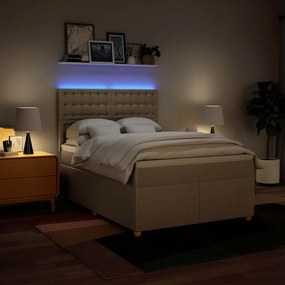 Box spring postel s matrací krémová 140x190 cm textil 3293594