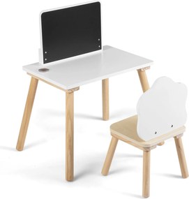 Costway Dětský stůl s židlí Dětský s tabulí pro děti od 3 let bílá +