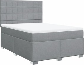 Box spring postel s matrací světle šedá 140 x 200 cm textil 3290511