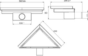 Mexen Flat-T, bodová podlahová vpusť 20 cm, měděná matná, 1C10320
