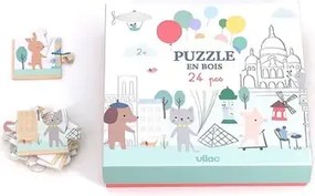 Vilac Panoramatické dřevěné puzzle Paříž - Sarah Betz / od 2 let