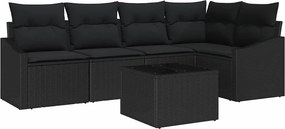 Set pohovek 6 ks Černá polyratan 3346733