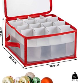 usporadejto.cz Vánoční úložný box na baňky, koule a vánoční ozdoby, 32kusů