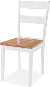 Jídelní set 3 kusy, MDF a kaučukovníkové dřevo, bílý 274942