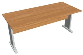 Stůl jednací rovný 180 cm - Hobis Cross CJ 1800 Dekor stolové desky: olše, Dekor lamino podnože: olše, Barva nohou: Stříbrná