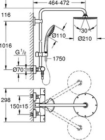 Grohe Euphoria - Sprchový set System XXL s termostatem 21 cm chrom