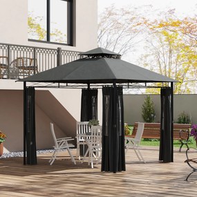 Outsunny pavilon párty stan zahradní pavilon, 3 x 2,88 m, tmavě šedý