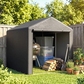 Outsunny garážový stan, 1,6 x 2,18 x 1,72 m, skladovací stan s UV ochranou, dveře na zip, vodoodpudivá fólie, garáž na zahradní nářadí