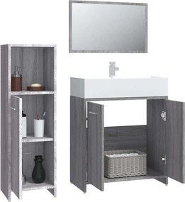 3dílný set koupelnového nábytku šedý sonoma kompozitní dřevo 3154407