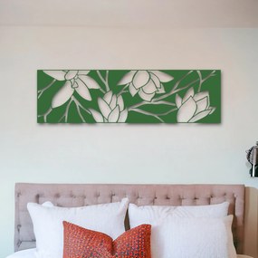 Květiny - kovový obraz na zeď Velikost: 100cm, Barva: Green
