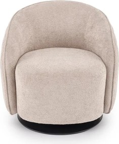 Designové otočné křeslo BASILIO — kov, látka, cappuccino