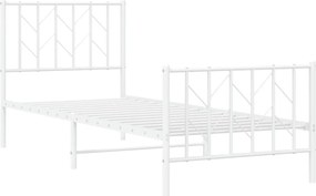 vidaXL Kovový rám postele s hlavovým a nožním čelem 80 x 200 cm [374495] Barva: Bílá