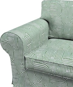 Potah na křeslo IKEA Ektorp barva zelená látka pletený vzor, vzorované
