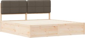 Rám postele s čalouněným čelem s čelo Taupe 200 x 200 cm 3398177
