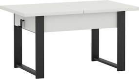 Rozkládací polohovací konferenční stolek HOGO 3v1 | 120-157x62,5-74,5x67 cm | síla horní desky 32 mm | bílá/černé nohy
