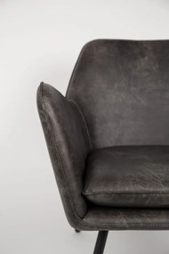 Šedé křeslo White Label Bon