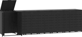 Box na 6 popelnic černý 414 x 79 x 117 cm ocel 3279981