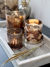 Mocca antik skleněný svícen na čajovou svíčku Grindi - Ø 20*17 cm