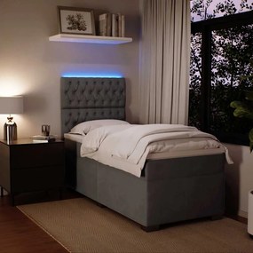 Box spring postel s matrací tmavě šedá 90x200 cm samet 3293117