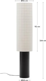 Bílá/černá stojací lampa s textilním stínidlem (výška 142 cm) Dulan – Kave Home