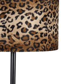 Stojací lampa černý odstín leopardí design 40 cm - Simplo