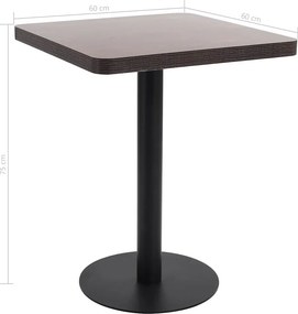 Bistro stolek tmavě hnědý 60 x 60 cm MDF 286431