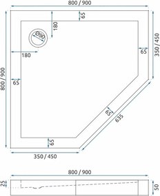 Rea Axin, sprchový kout 90x90x195 cm + bílá sprchová vanička Diamond, KPL-K8779