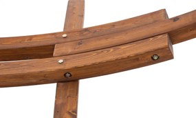 Houpací síť Miramar 400 x 120 x 107 cm - dřevěný rám - Šedá