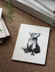 Obrázek na dřevěné kartě Fox 10x15 cm Teemu Järvi Illustrations