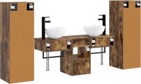 Sada koupelnového nábytku 5 ks Kouřový dub 33 x 34,5 x 100 cm 3405968