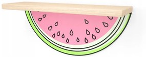 Like IT Nástěnná dřevěná polička meloun 40cmx18cmx11,5cm růžová