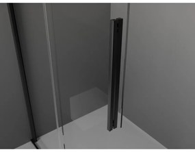 Mexen Velar, sprchová zástěna s posuvnými dveřmi Walk-in 100 x 200 cm, 8mm šedé sklo, černá matná, 871-100-000-43-70