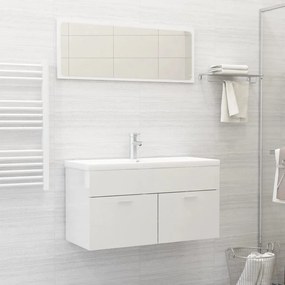 2dílná koupelnová sestava bílá vysoký lesk kompozitní dřevo