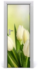 Fototapeta na dveře Bílé tulipány 95x205 cm