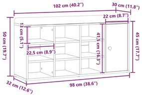 vidaXL Lavice s botníkem dub artisan 102x32x50 cm Engineered Wood