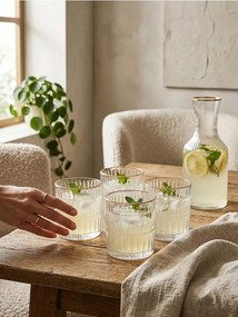 Sinsay - Sada strukturovaných sklenic se zlatým okrajem 4 pack - clear