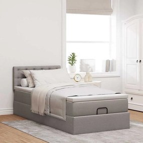 Osmanský rám postele s matrací taupe 80x200cm textil 3312433