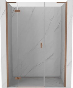 Mexen Mist-H L, 1-křídlé sprchové dveře levé 135 cm, čiré sklo, měděný matný profil, 8A5L-135-001-65-00-L