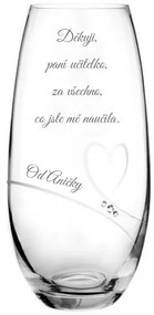 Dekorant Váza pro paní učitelku Romance s kamínky Swarovski 25 cm