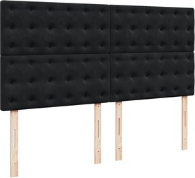 Box spring postel s matrací černá 200x200 cm samet 3293316