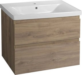 Aqualine Altair - Umyvadlová skříňka 60x78x45 cm, 2 zásuvky, dub emporio AI380