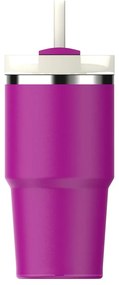 Růžová termoska s brčkem z nerezové oceli 600 ml Quencher H2.0 FlowState Tumbler Violet Blossom – Stanley