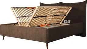 Postel čalouněná ALORA + lamelový rošt + matrace EMI